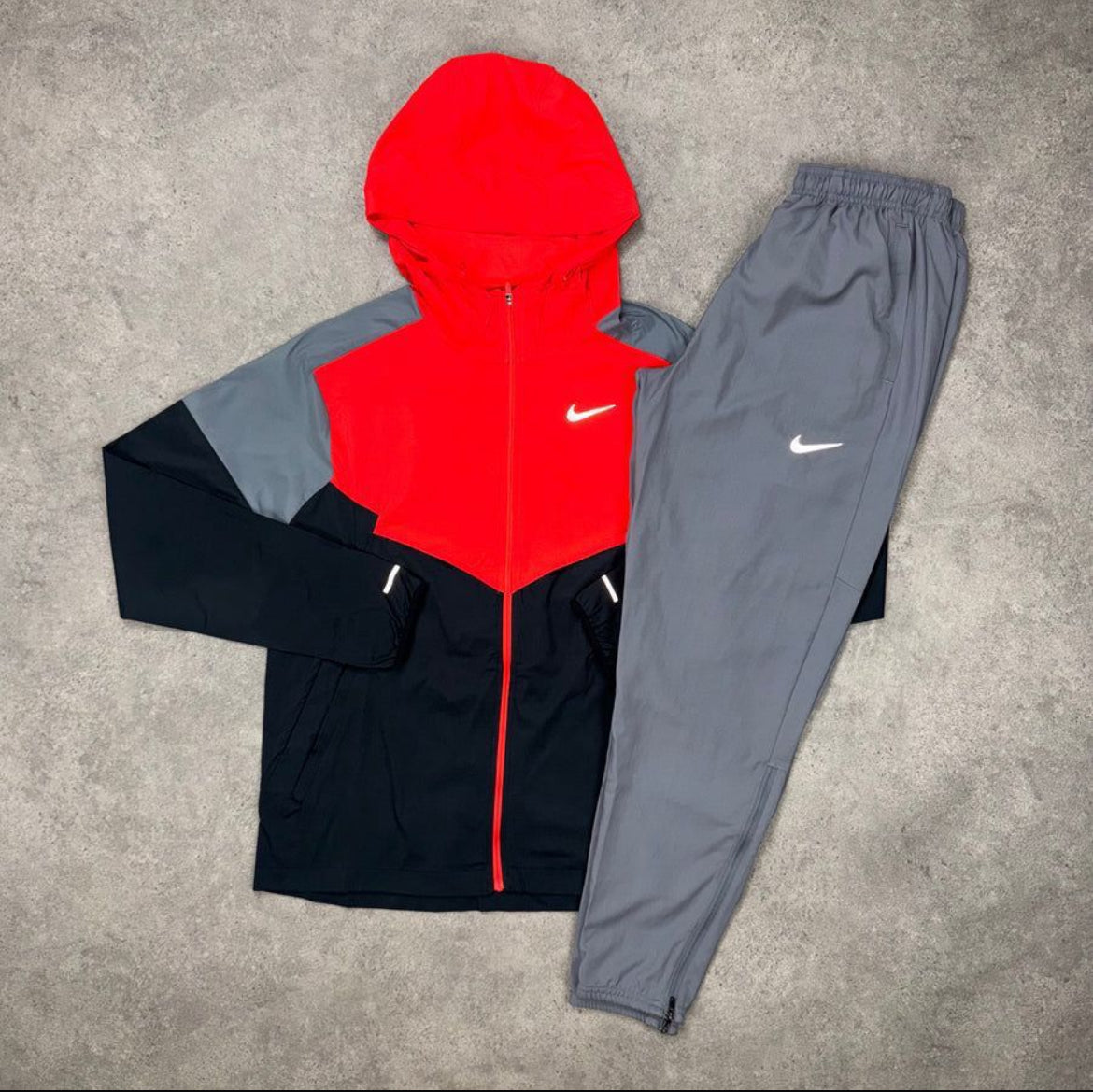 Nike Windrunner "Red/Grey Challenger" Tracksuit Grey – P&Fsupplies